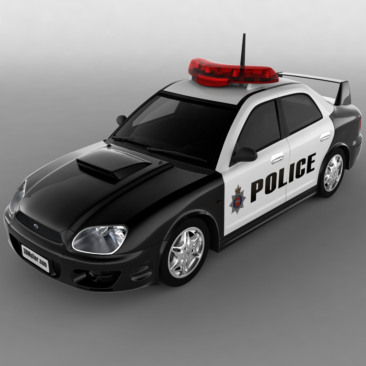 subaru impreza police car 3d model