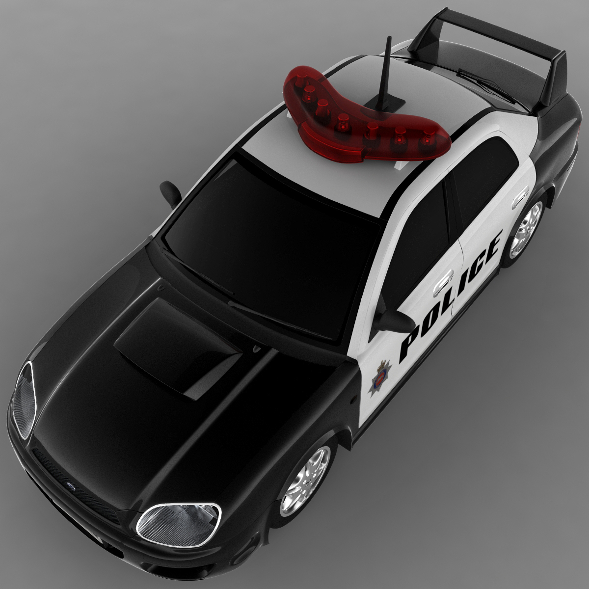 subaru impreza police car 3d model