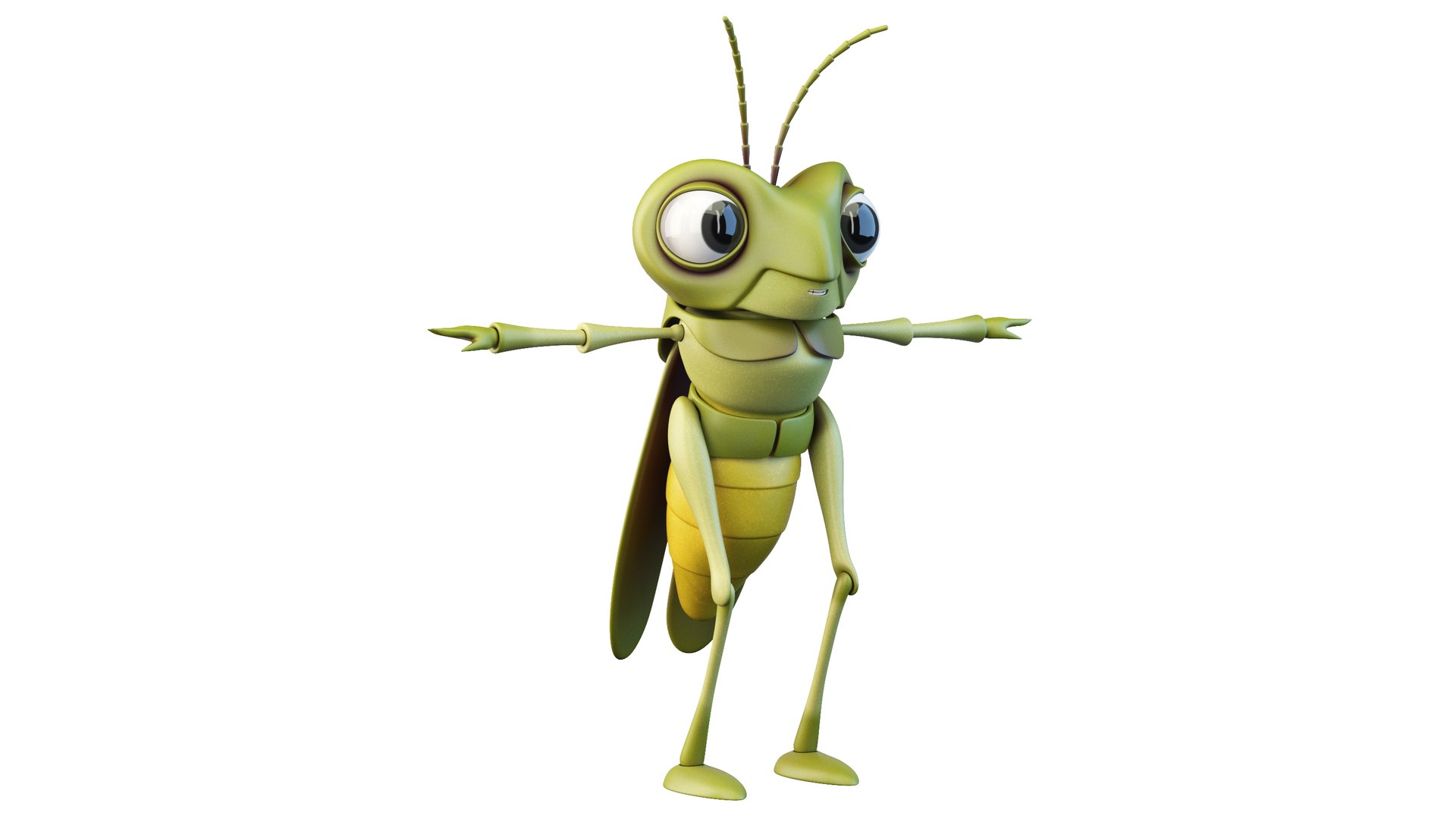 3D Cartoon Grasshopper Character model - TurboSquid 2070211