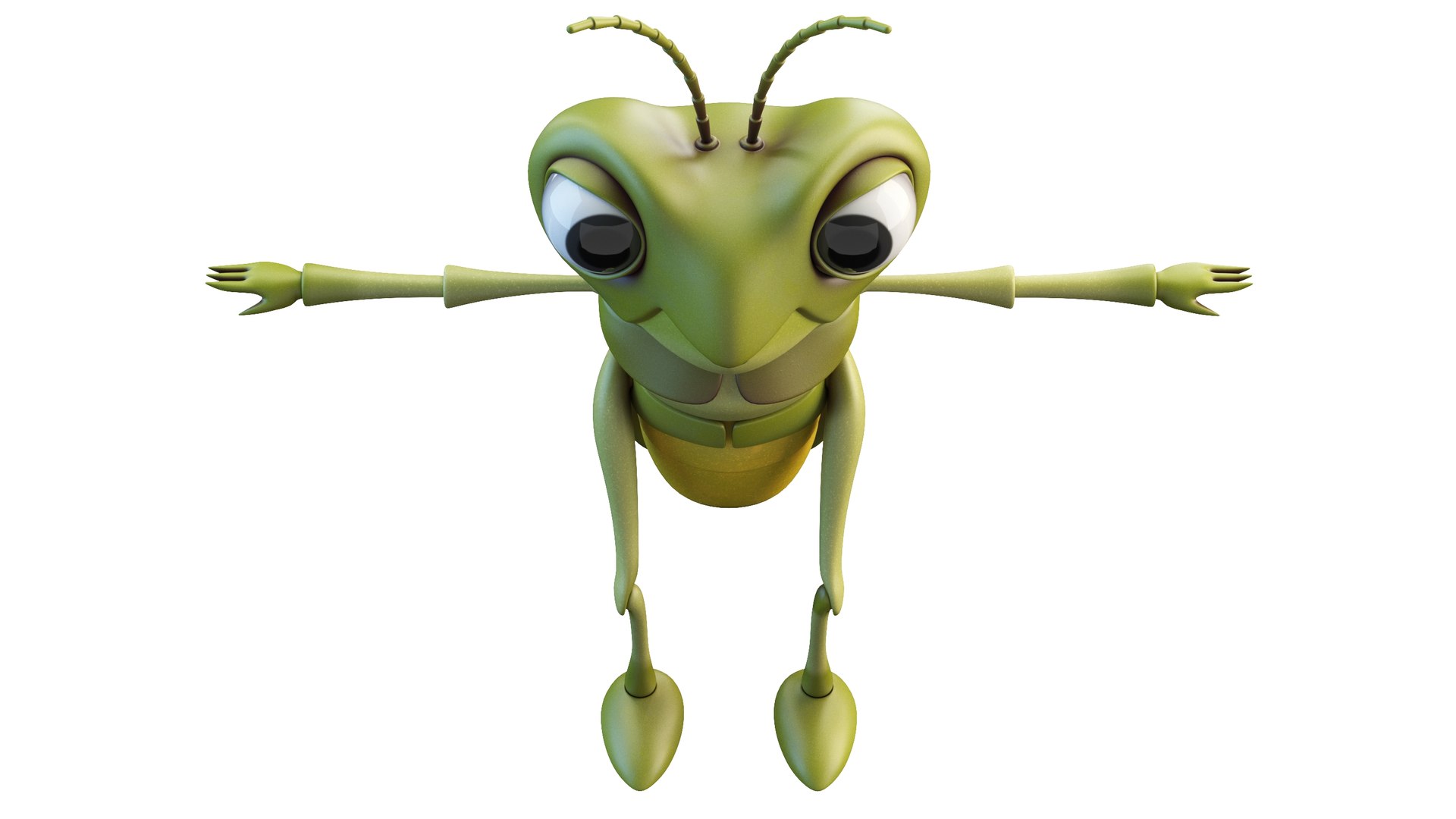 3D Cartoon Grasshopper Character model - TurboSquid 2070211