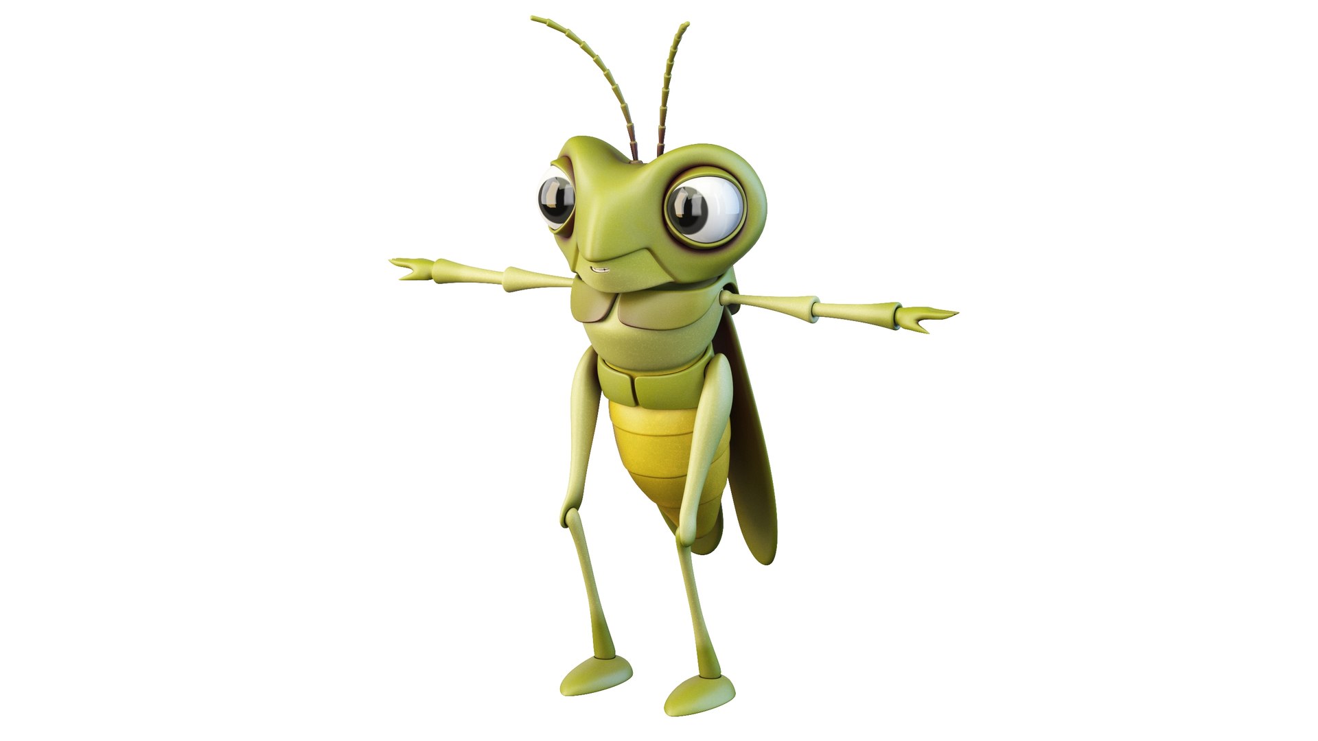 3D Cartoon Grasshopper Character model - TurboSquid 2070211
