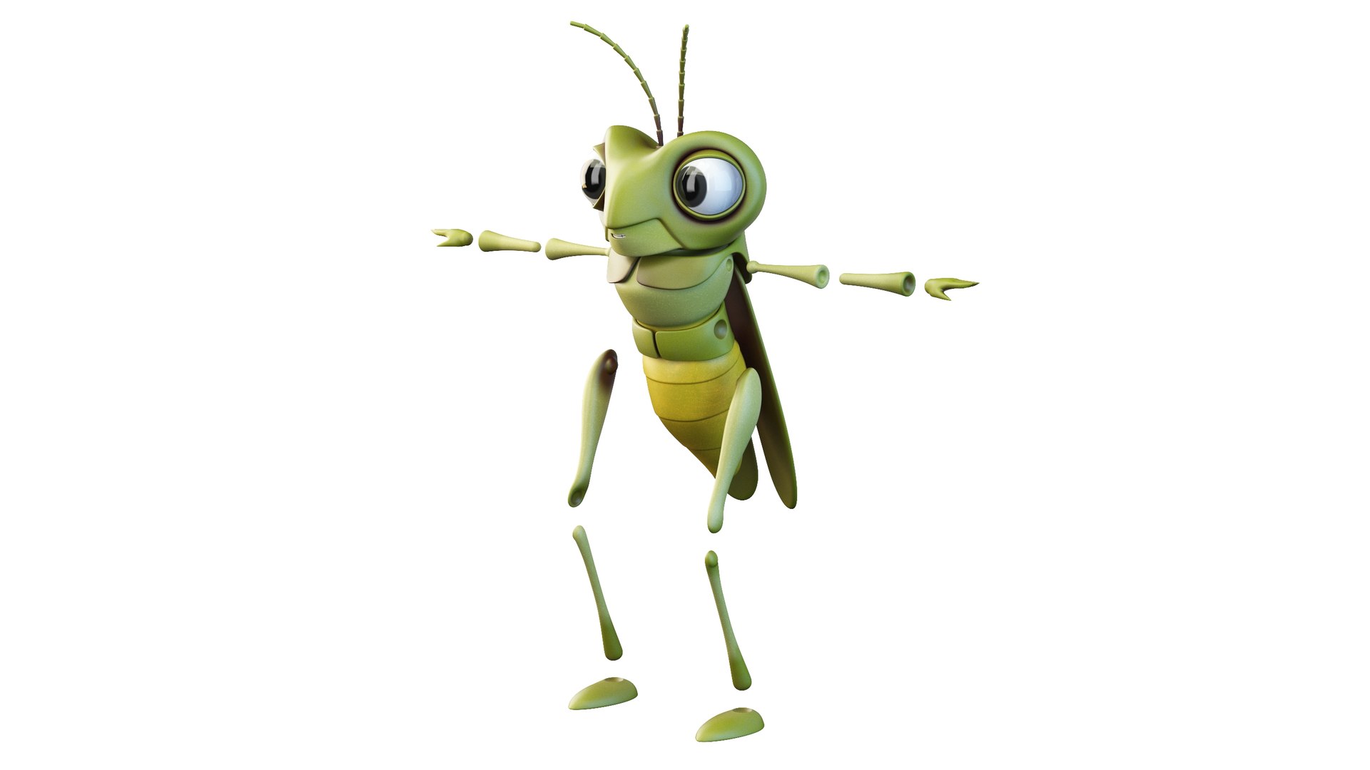 3D Cartoon Grasshopper Character model - TurboSquid 2070211