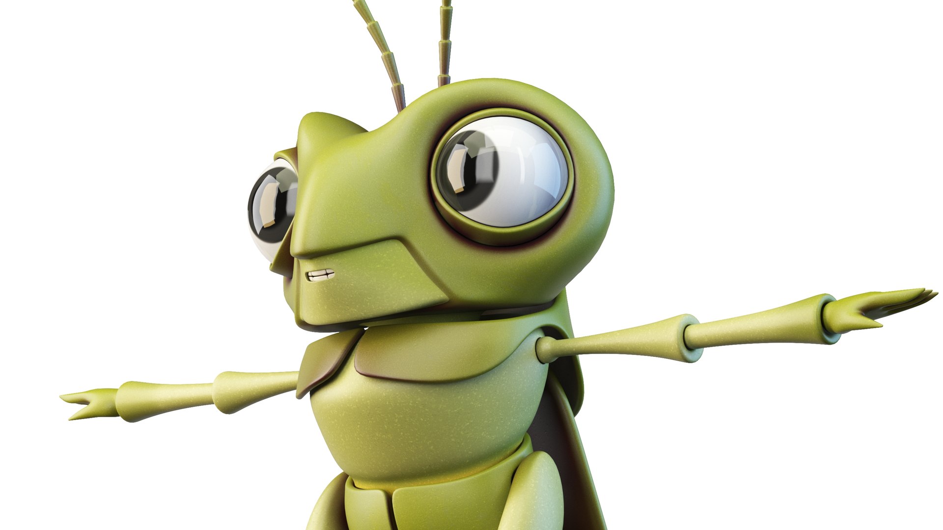 3D Cartoon Grasshopper Character model - TurboSquid 2070211