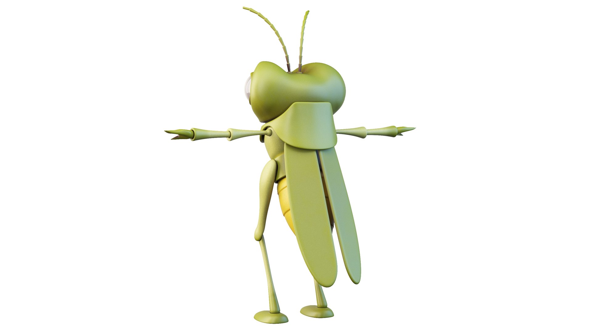 3D Cartoon Grasshopper Character model - TurboSquid 2070211