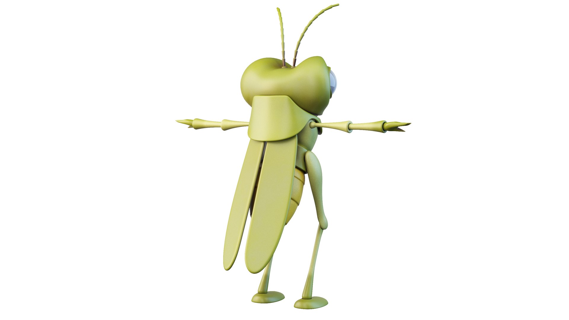 3D Cartoon Grasshopper Character model - TurboSquid 2070211