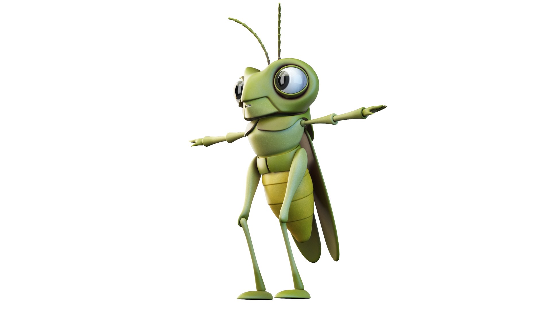3D Cartoon Grasshopper Character model - TurboSquid 2070211