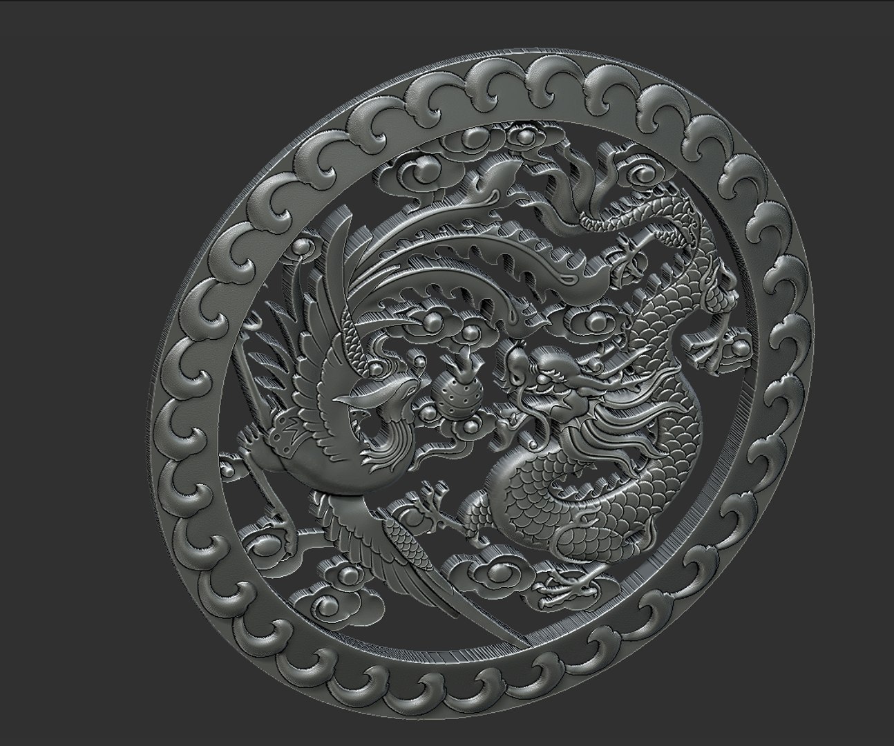 Dragon Pendant Relief 3D Model - TurboSquid 1610483