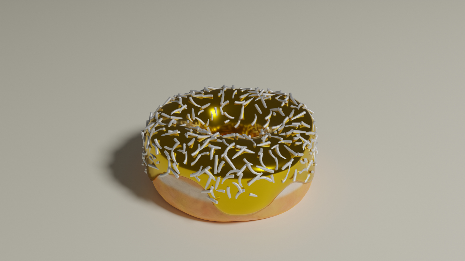 3D Golden Fluffy Donut Model - TurboSquid 2053816