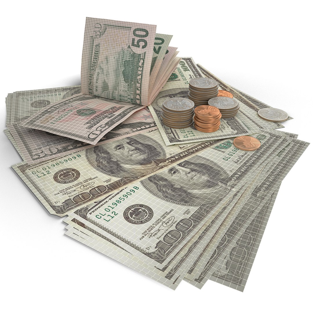 3d Paper Dollars Coins