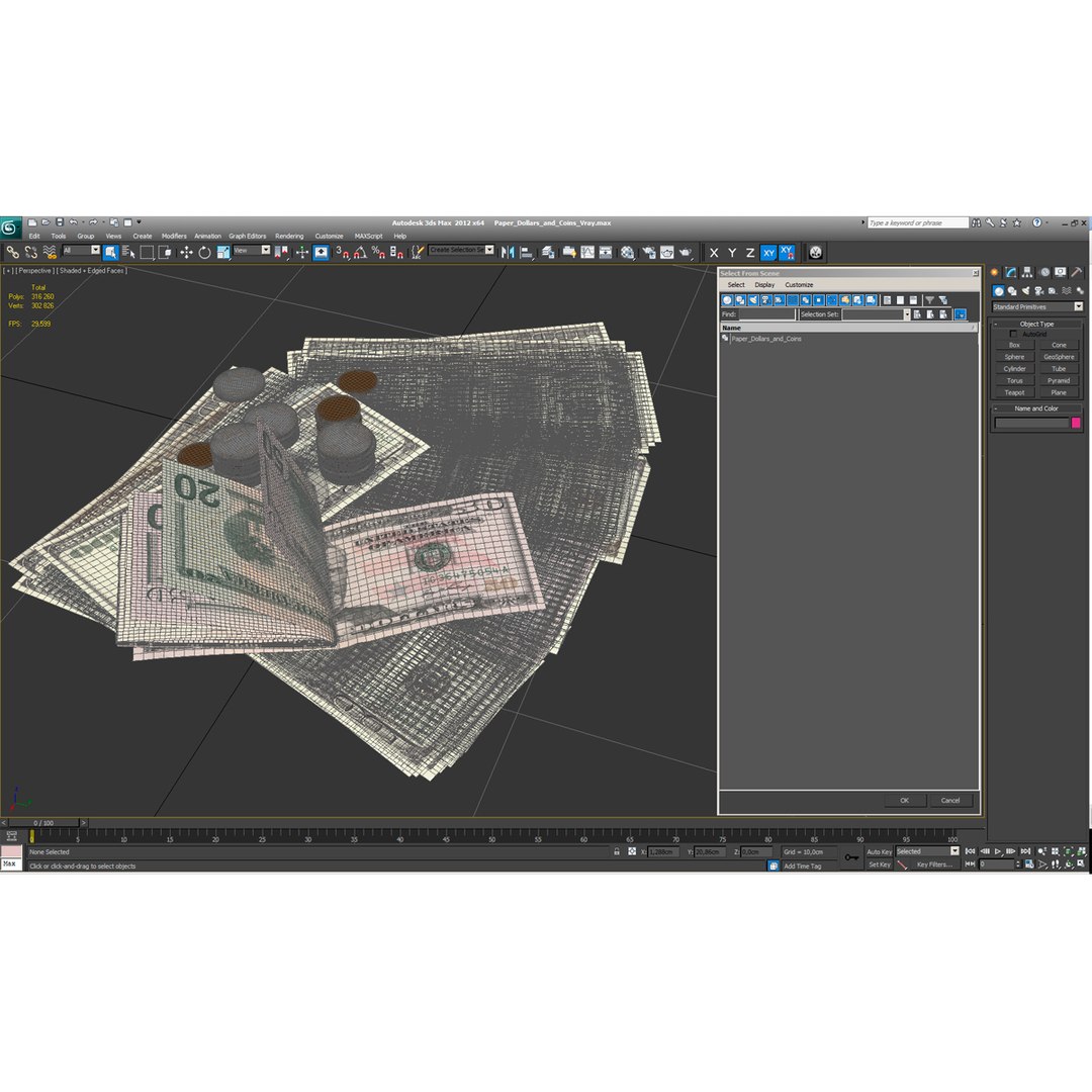 3d Paper Dollars Coins