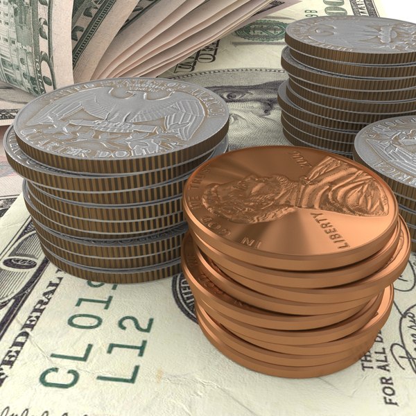 3d paper dollars coins