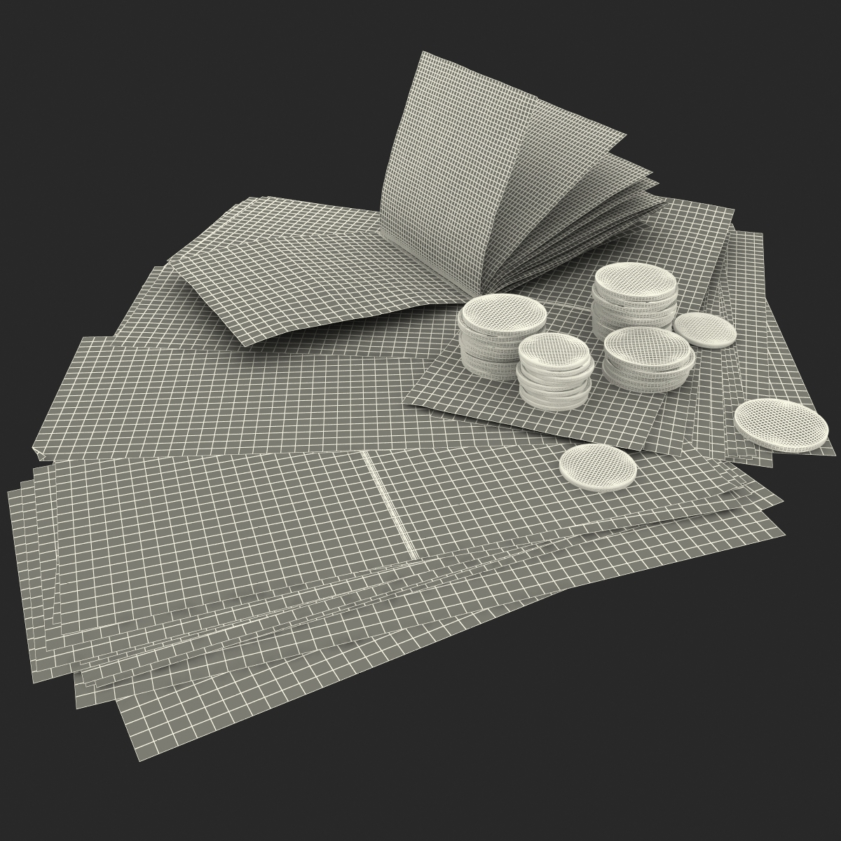 3d paper dollars coins