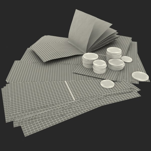 3d paper dollars coins