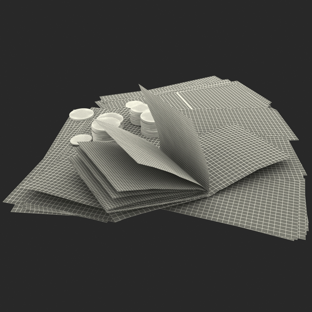 3d paper dollars coins