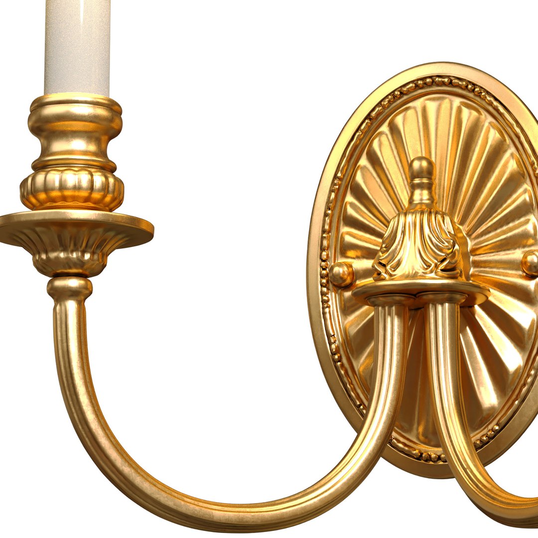 3D Golden Sconce In Classic MARINER Style Two-horn Wall Lamp 3D Model ...
