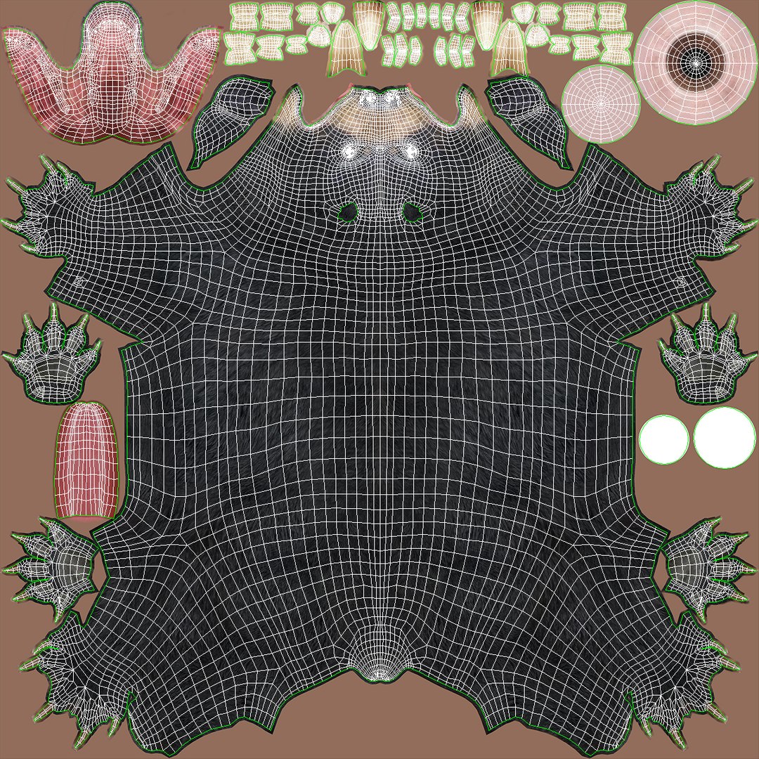 3D Black Bear Fur - TurboSquid 2255001