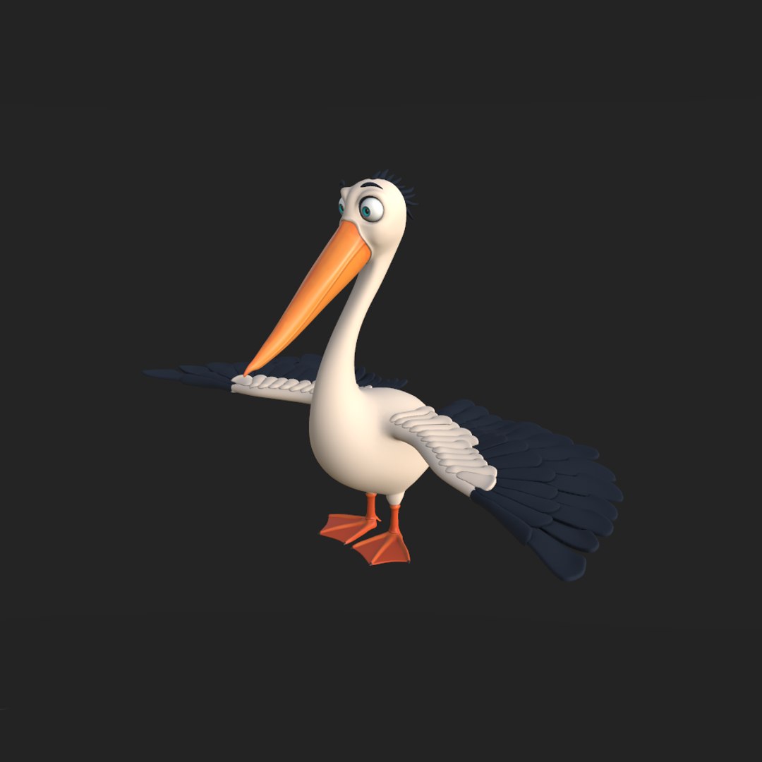 Pelican Cartoon 3D Model - TurboSquid 2336272