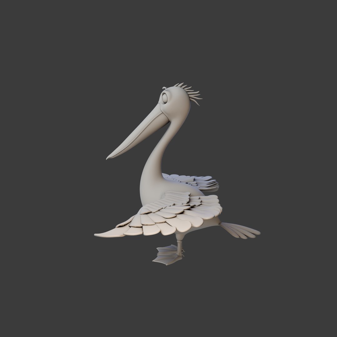 Pelican Cartoon 3D Model - TurboSquid 2336272