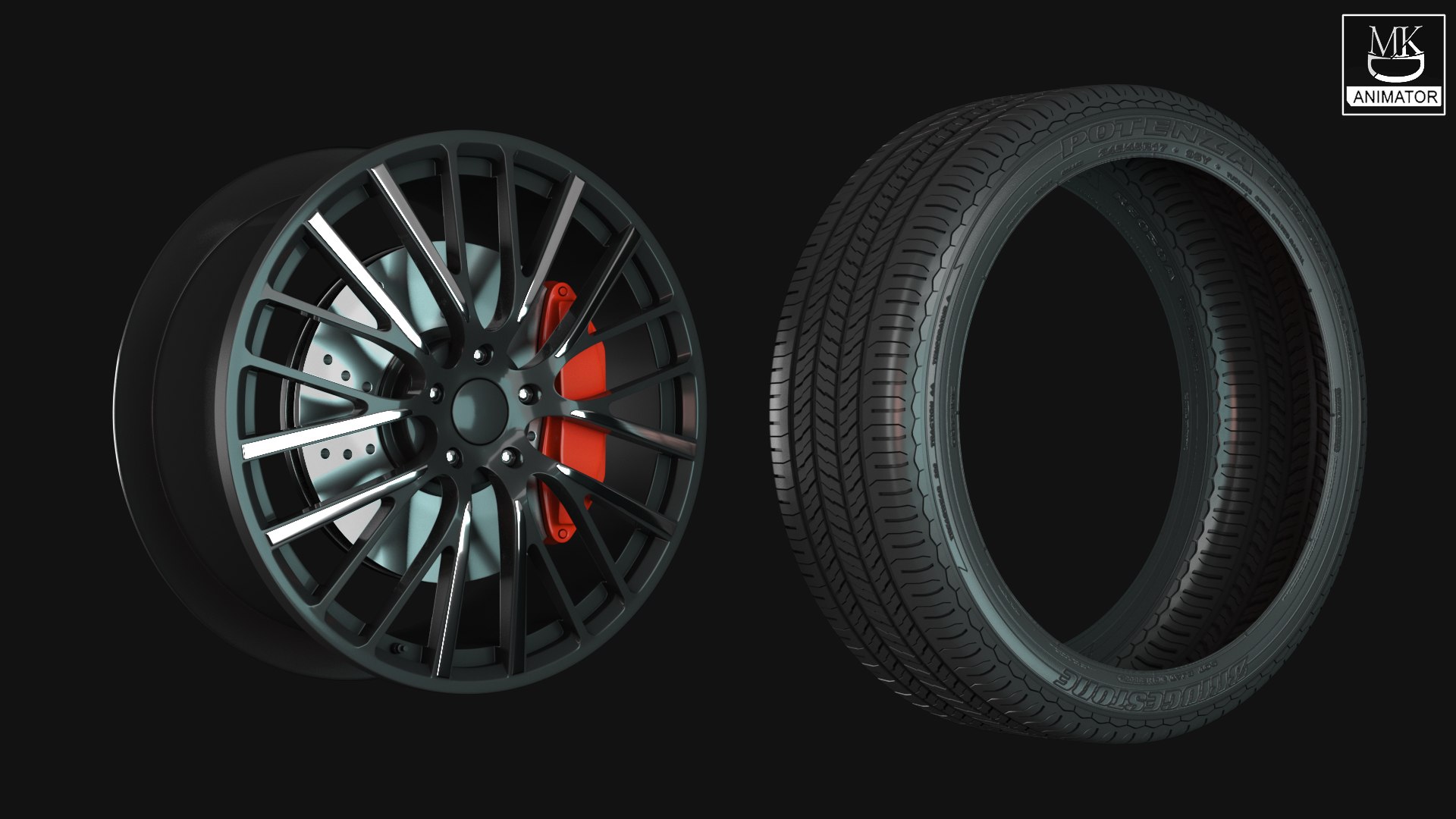 3D Car Rim Tire 3D Model - TurboSquid 2312763