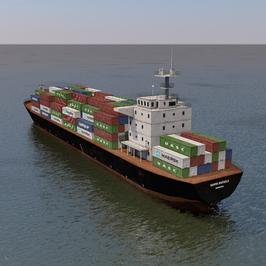 3d cargo ship model