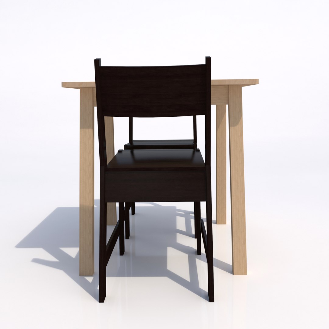 ikea norraker chairs table 3d model
