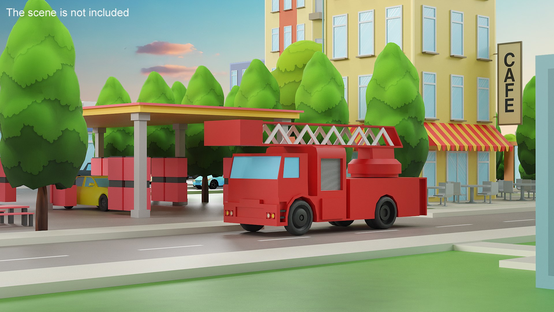 Cartoon Fire Truck 3D - TurboSquid 2418849