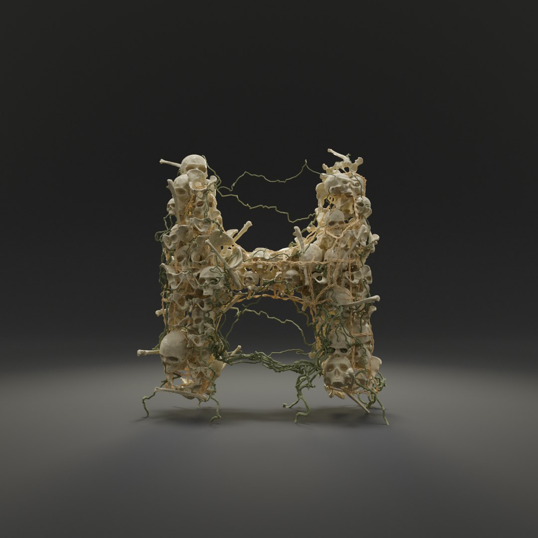 Letter h bones skeleton 3D - TurboSquid 1546135