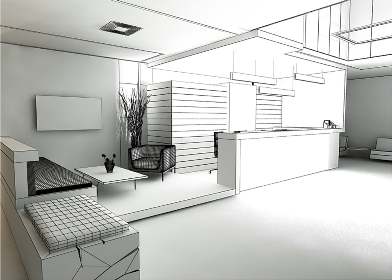 3d Reception Scene Model