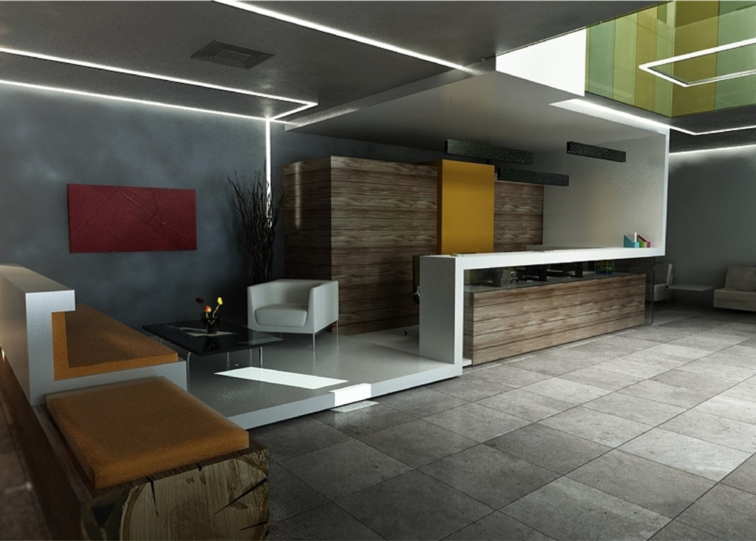 3d Reception Scene Model