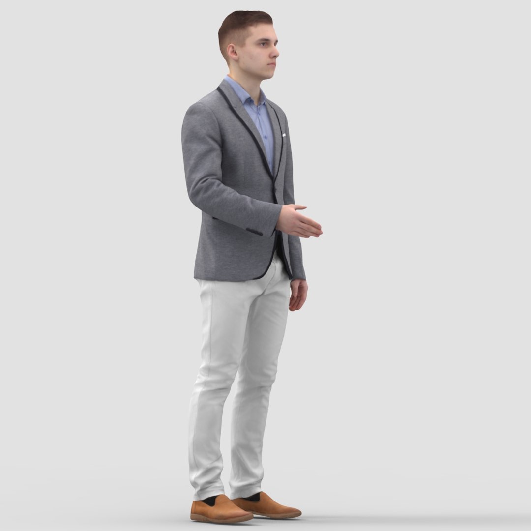 3d Model Of Man Standing Business