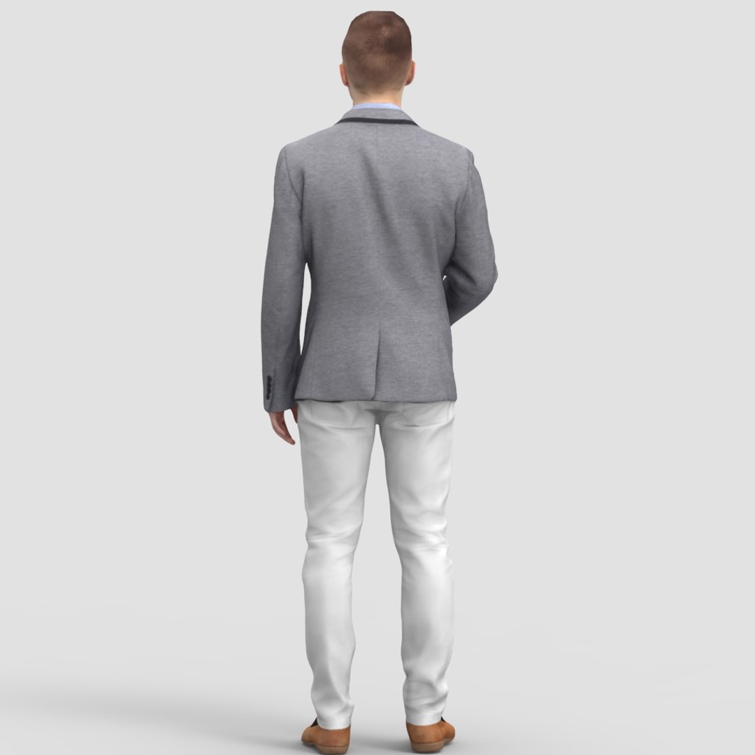3d Model Of Man Standing Business