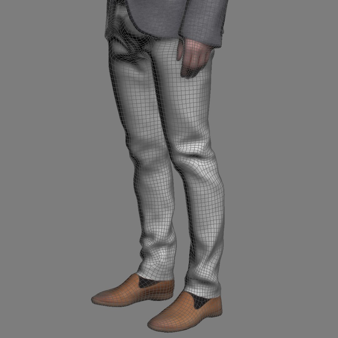 3d Model Of Man Standing Business