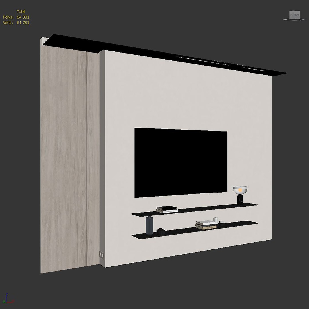 3D TV Wall Set 27 - TurboSquid 2004499