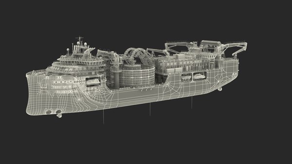 3D модель Судно-кабелеукладчик синее - TurboSquid 2244473