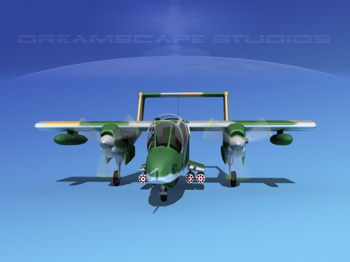 3d Obj Propellers Rockwell Ov-10 Bronco