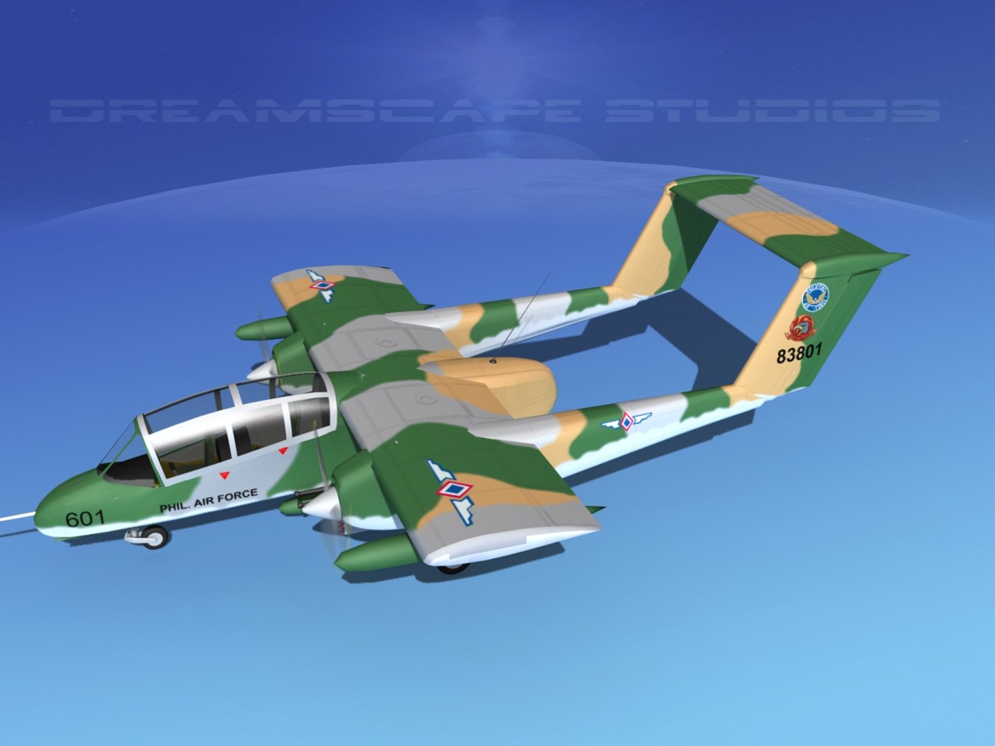 3d Obj Propellers Rockwell Ov-10 Bronco