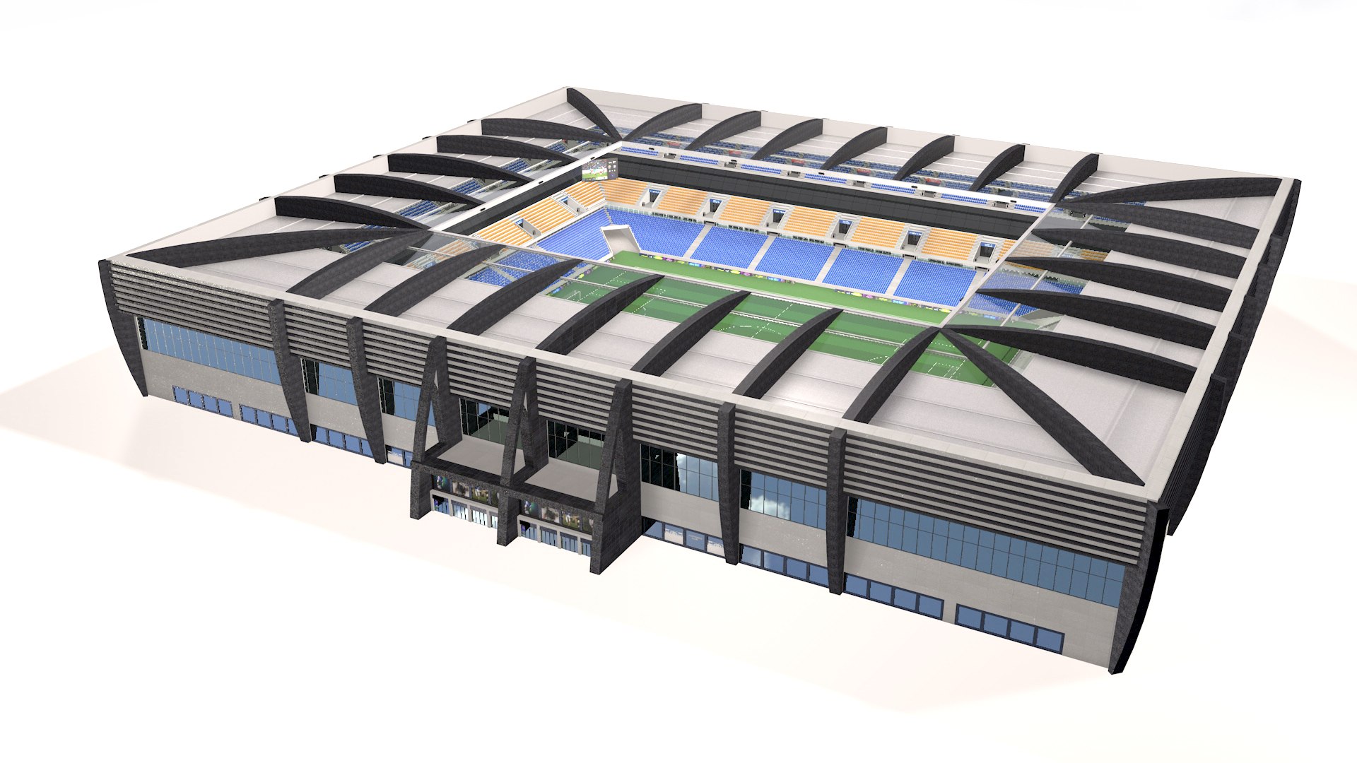 Modern stadium for soccer- us football and rugby 3D model - TurboSquid ...