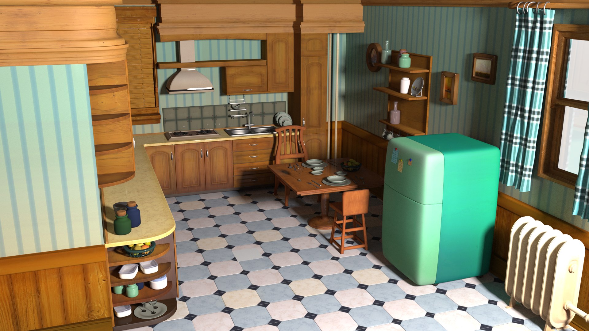 Cartoon Kitchen 3D Model - TurboSquid 1469946