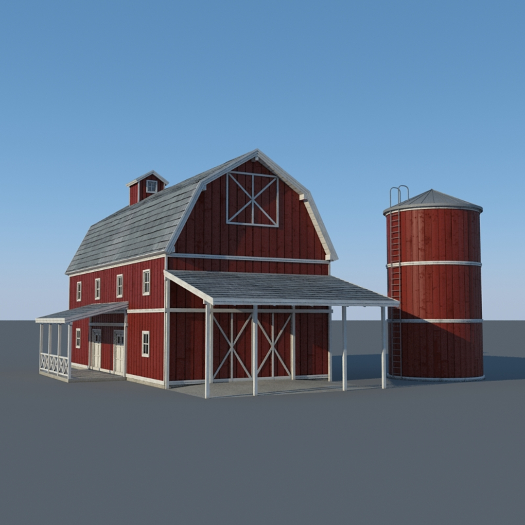 3d Barn Red Model