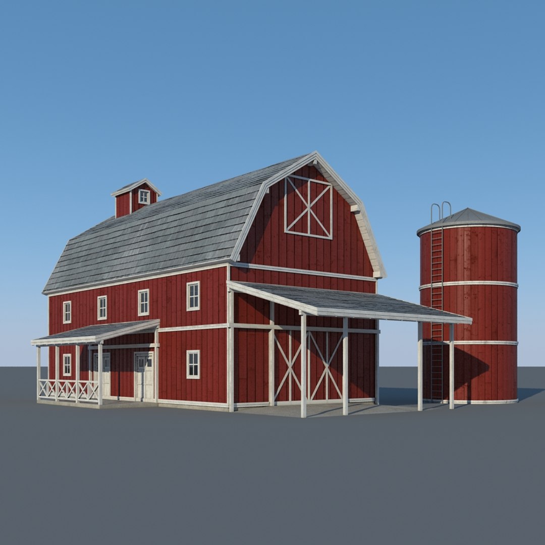 3d Barn Red Model