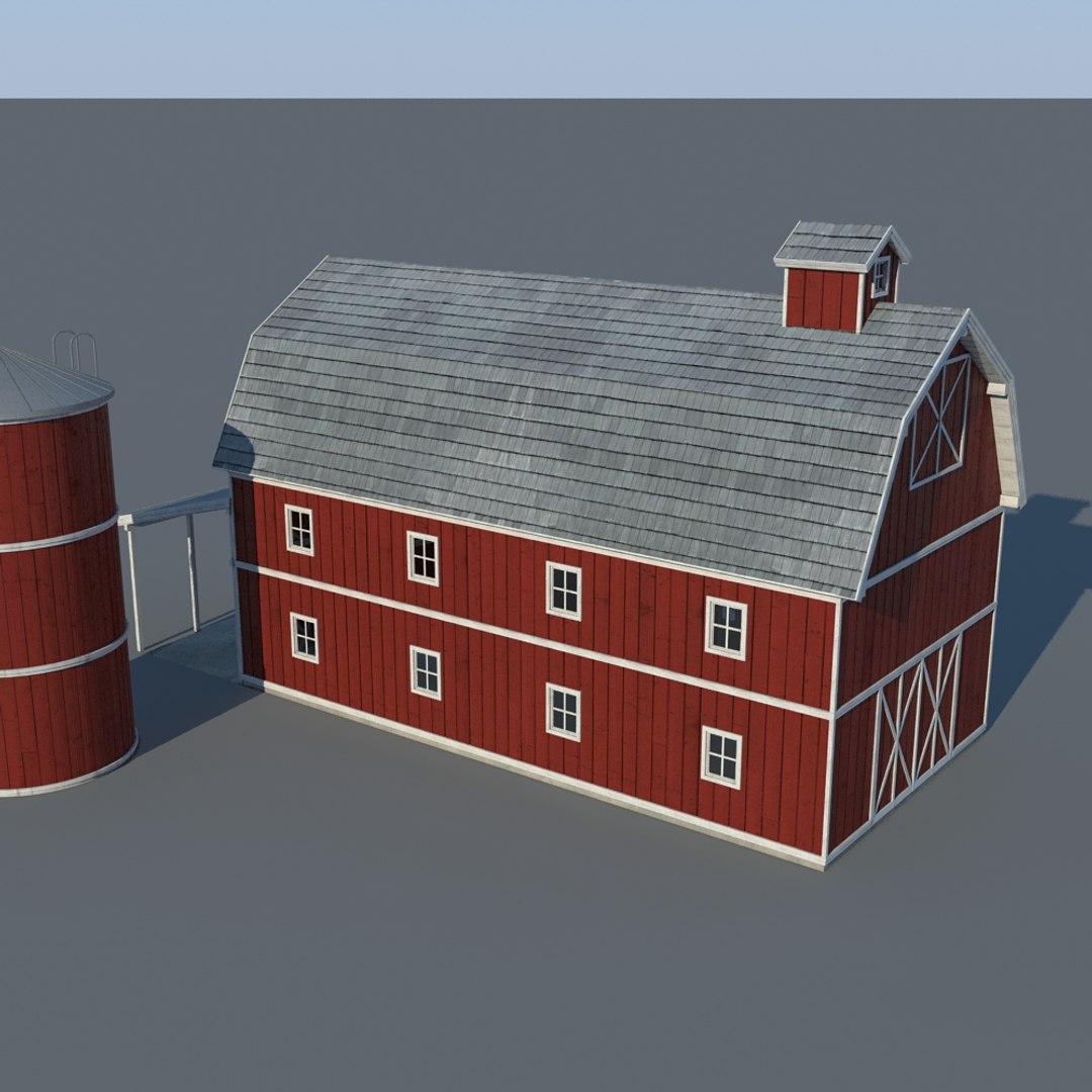 3d Barn Red Model