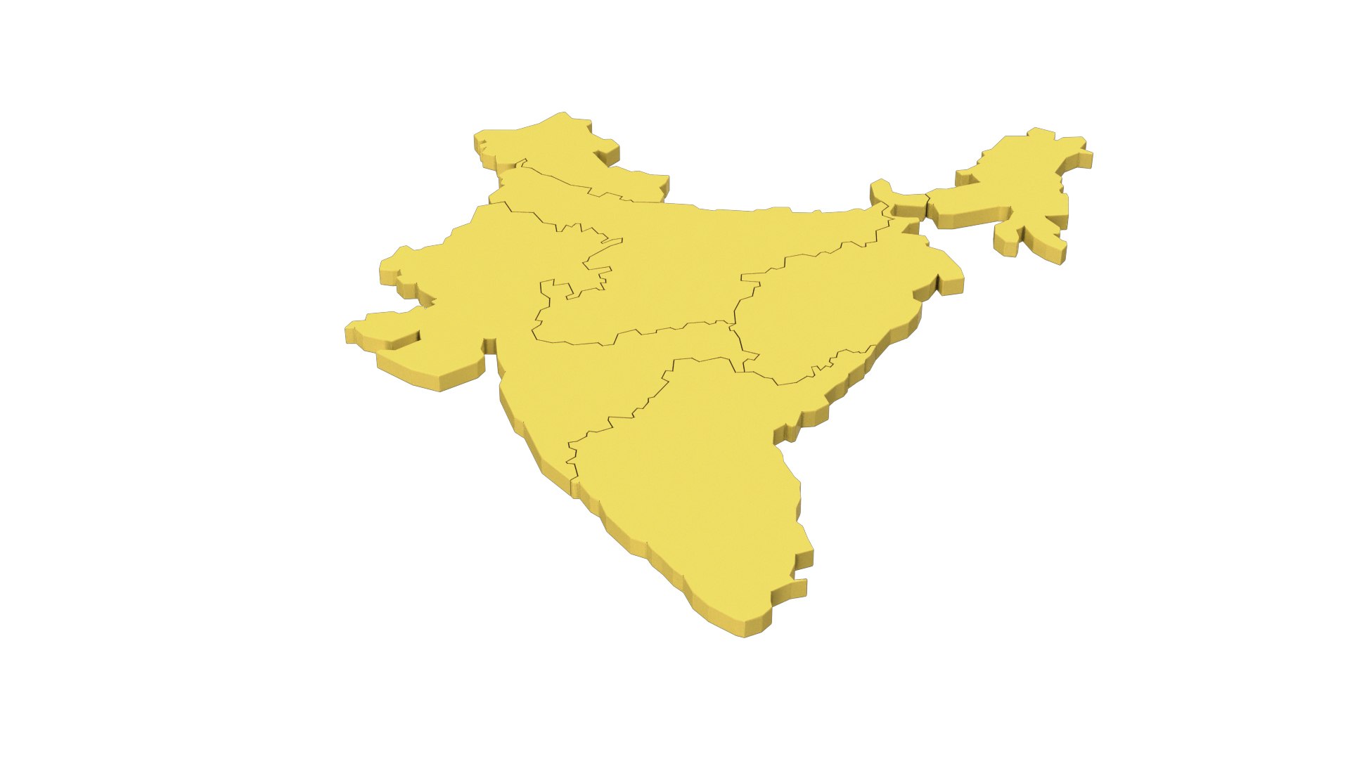 India 3d Map 3D Model - TurboSquid 1876494
