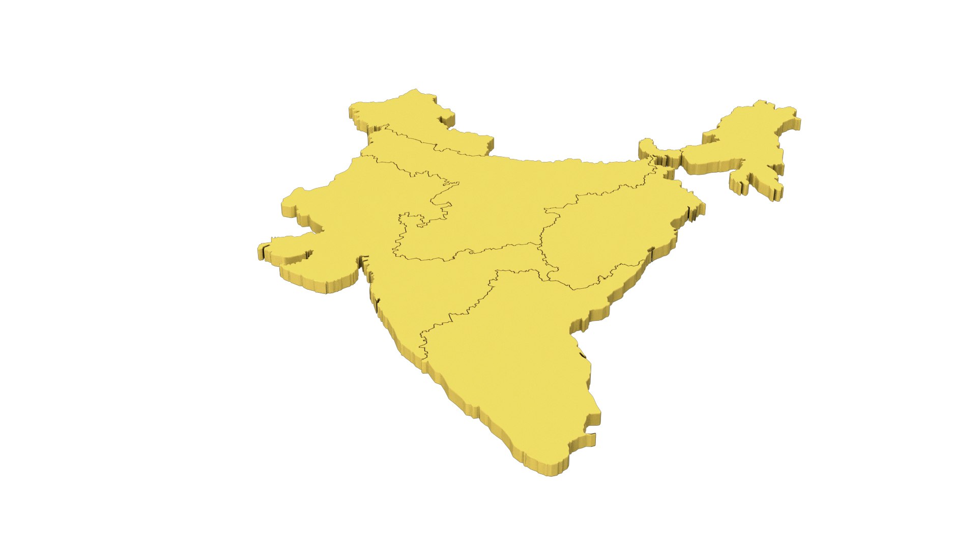 India 3d Map 3D Model - TurboSquid 1876494