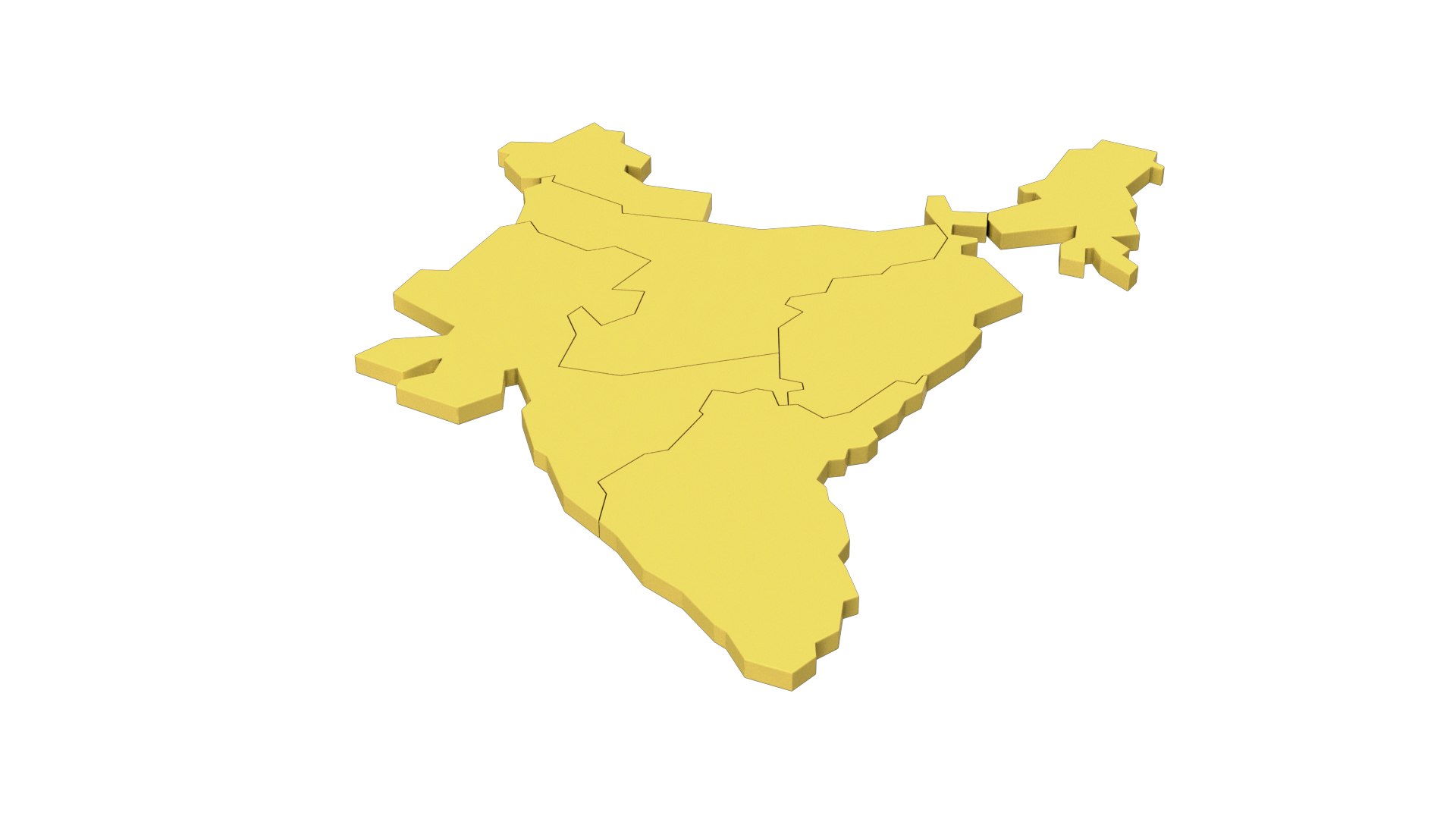 India 3d Map 3D Model - TurboSquid 1876494