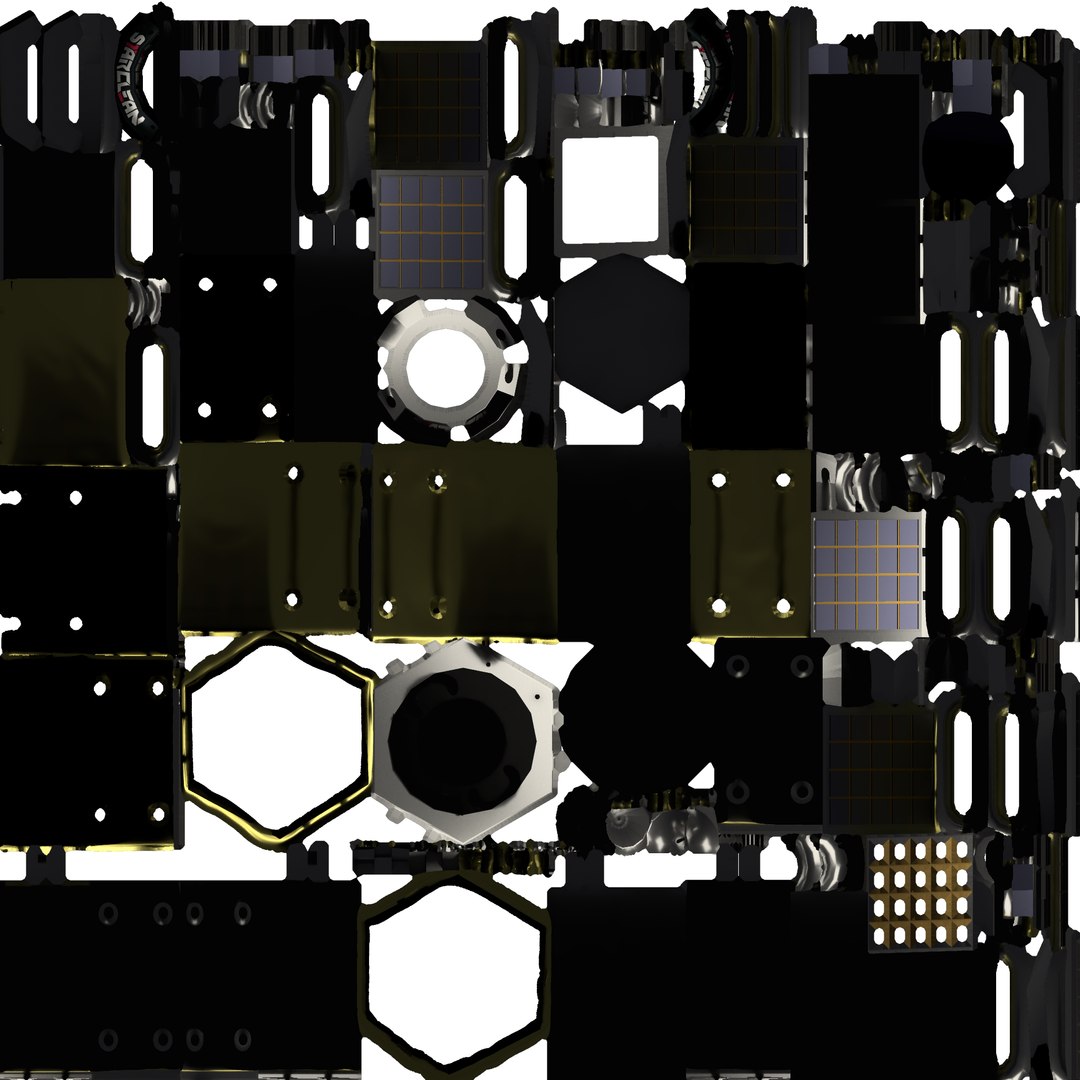 Low Poly Sci-Fi Satellite Drone - Modular Spacecraft With Robotic Claws ...