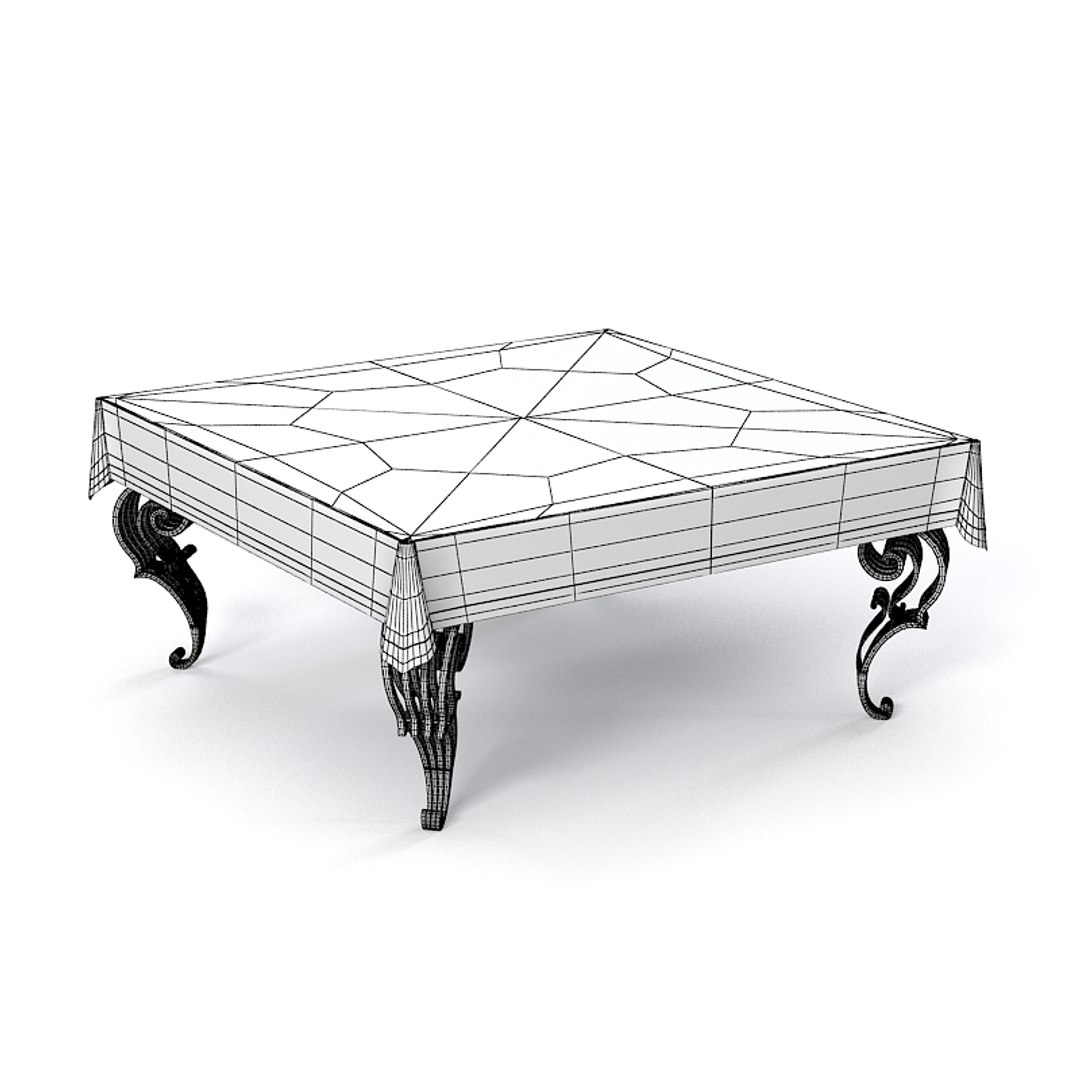 Jumbo Rectangular Table 3d Model