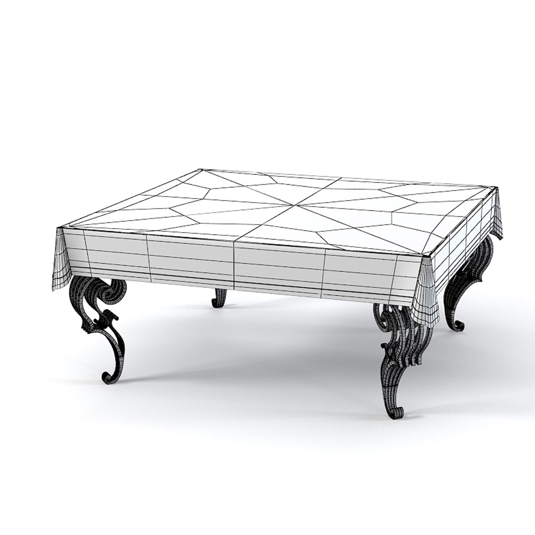 Jumbo Rectangular Table 3d Model