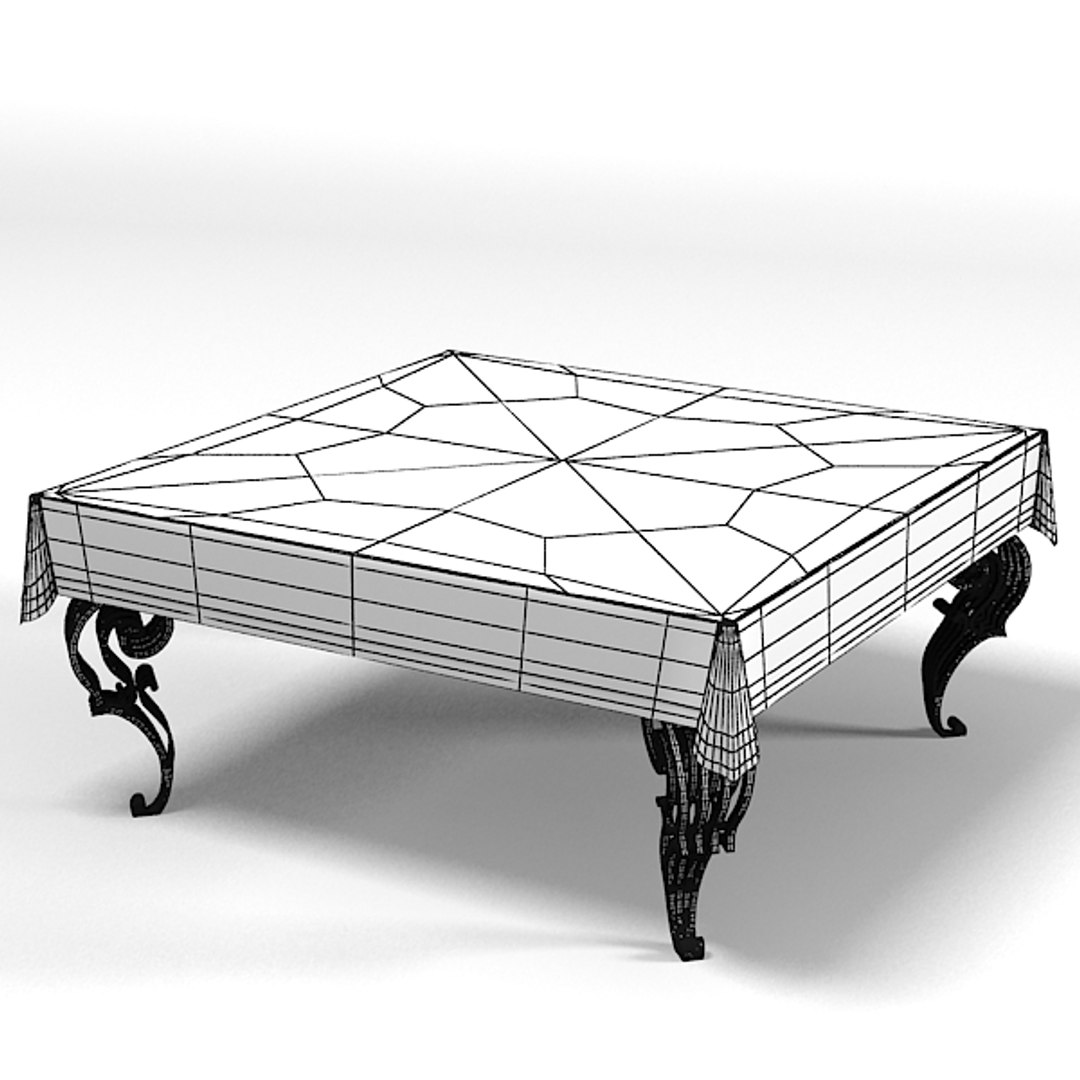 Jumbo Rectangular Table 3d Model