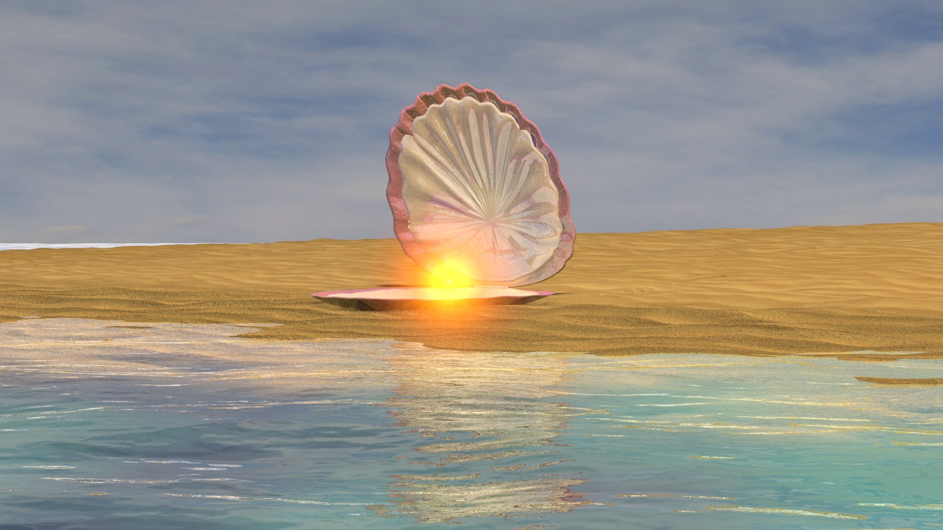 3d Model Of Shore Magical Pearls