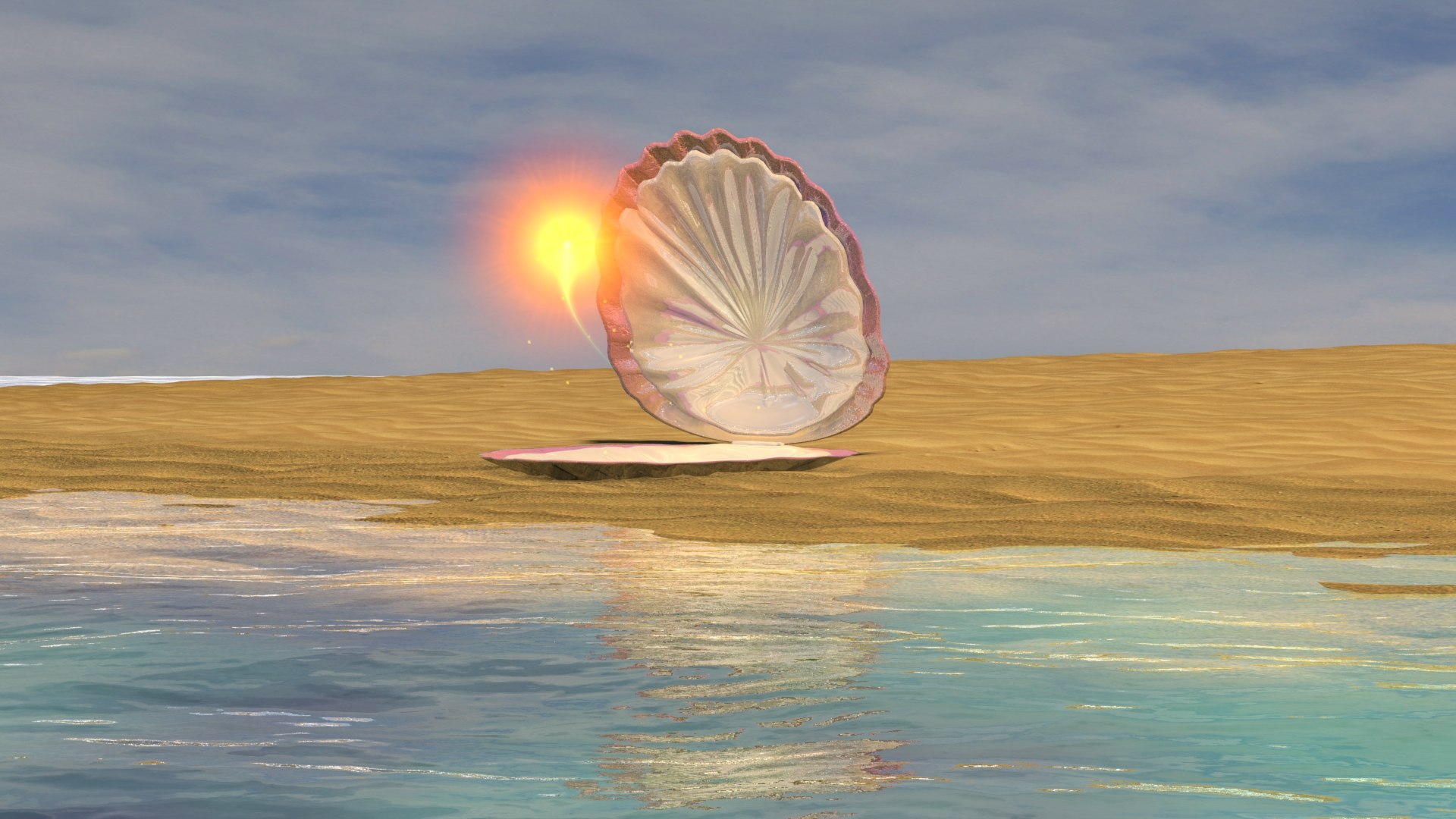 3d Model Of Shore Magical Pearls